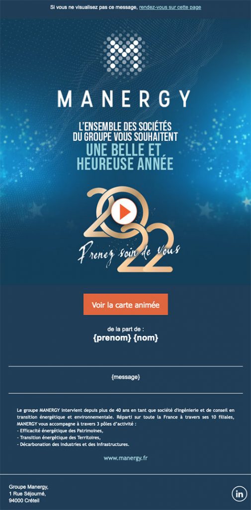 Carte de voeux entreprise en solutions climatiques et écologiques